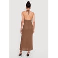 Women's Metallic Sun Pendant Halter Maxi Dress - Walmart.com