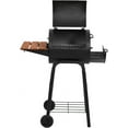 Patio Pro Charcoal Grill and Smoker with Cast Iron Grates, Premium Wood ...