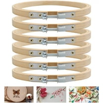 NOGIS 6 Pieces 4 Inch Round Embroidery Hoops Bamboo Circle Cross Stitch ...