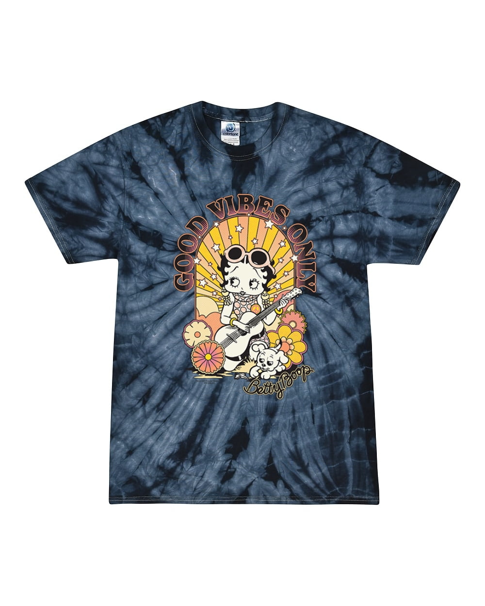 Wild Bobby Betty Boop Pudgy Good Vibes Only Betty Boop Tie-Dye T-Shirt ...