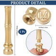 1Pc Golden Tone Brass Seal Stamp Head with Bamboo Stick Shaped Handle ...