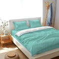 4 Piece Duvet Cover Set Queen, Rustic Linen Texture Soft Breathable ...