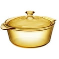Visions Heat Resistant Pyroceram Flair Glass Cover Pot, Amber, 5.5L ...
