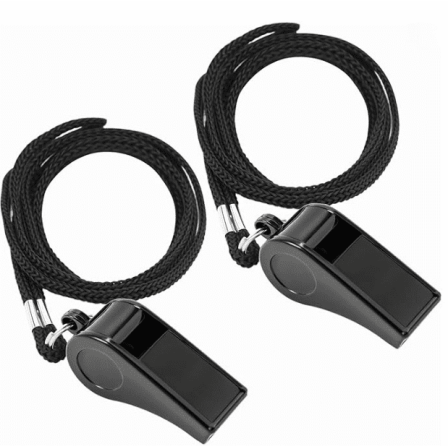 12-Pack Black Sports Whistles with Lanyard, Loud Sound, Ideal for ...