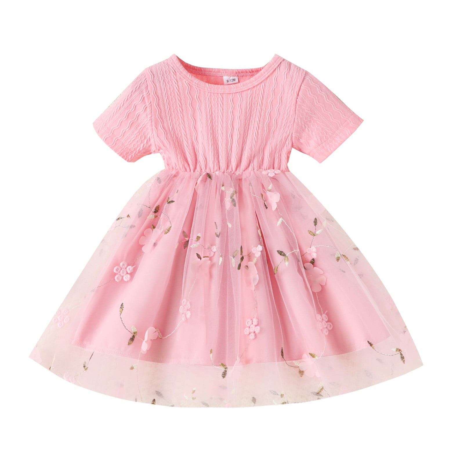 Mezzall Newborn Girl Tlle Dress Summer Ruffle Sleeveless Baby Girl Fashion Casual Dresses Stylish Sundress  Red  6-12 Months