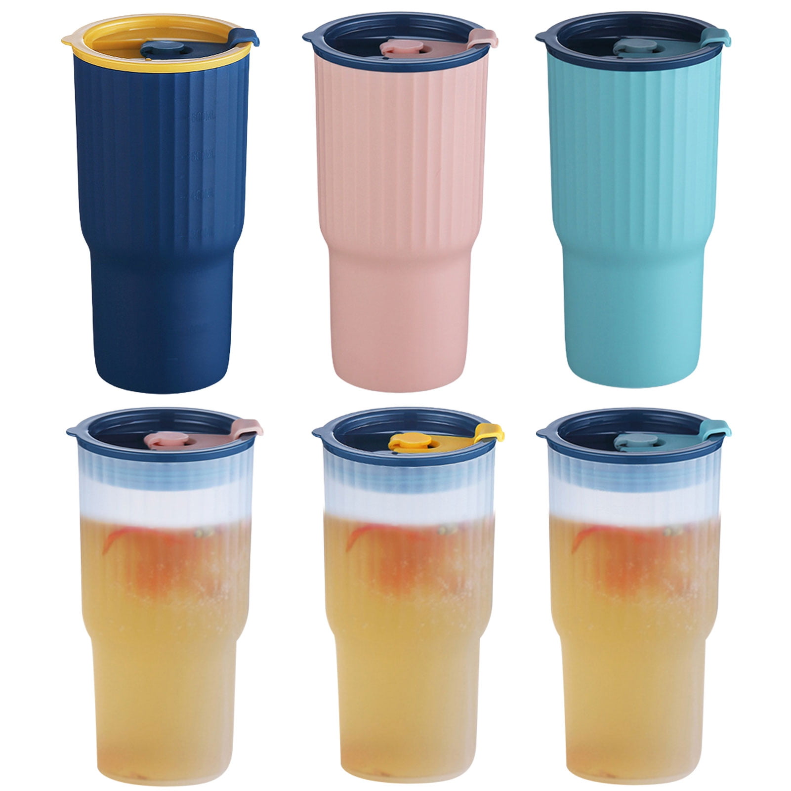 nbuaila 650ML Sippy Cup, Silicone Large-capacity Double-drink Plastic ...