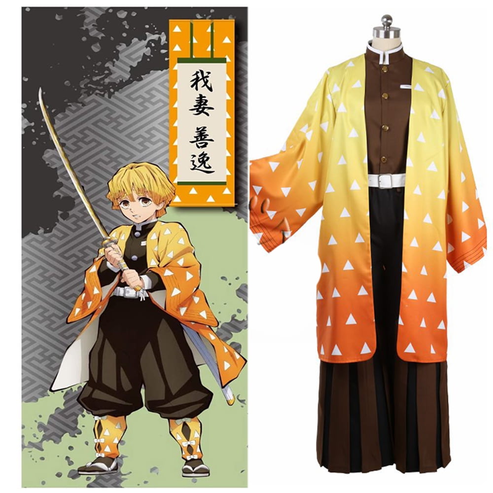 Japanese Tanjirou Zenitsu Cosplay Costume Kimono Outfit Uniform Costume ...