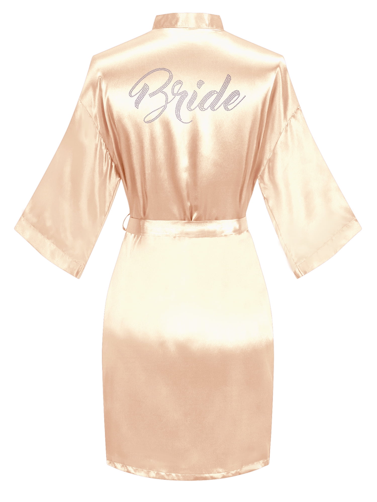 VintageClothing Women Kimono Satin Bride Bridesmaids Wedding Short Robe ...