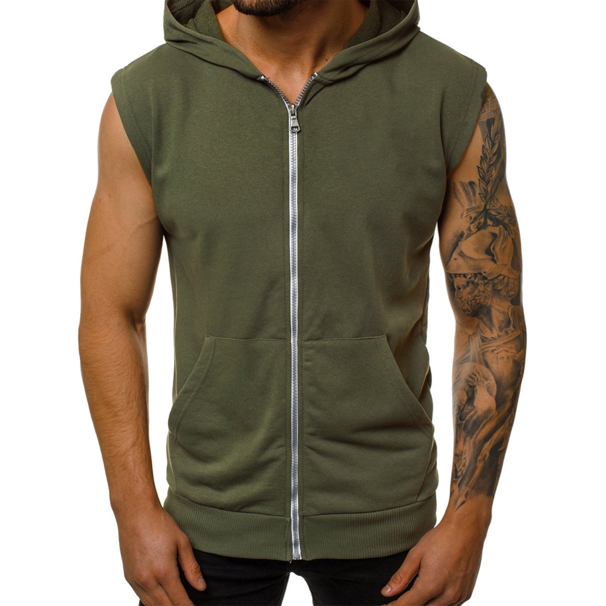 Click here for Avamo Men Hoodies Sleeveless Hooded Tank Tops Zip... prices