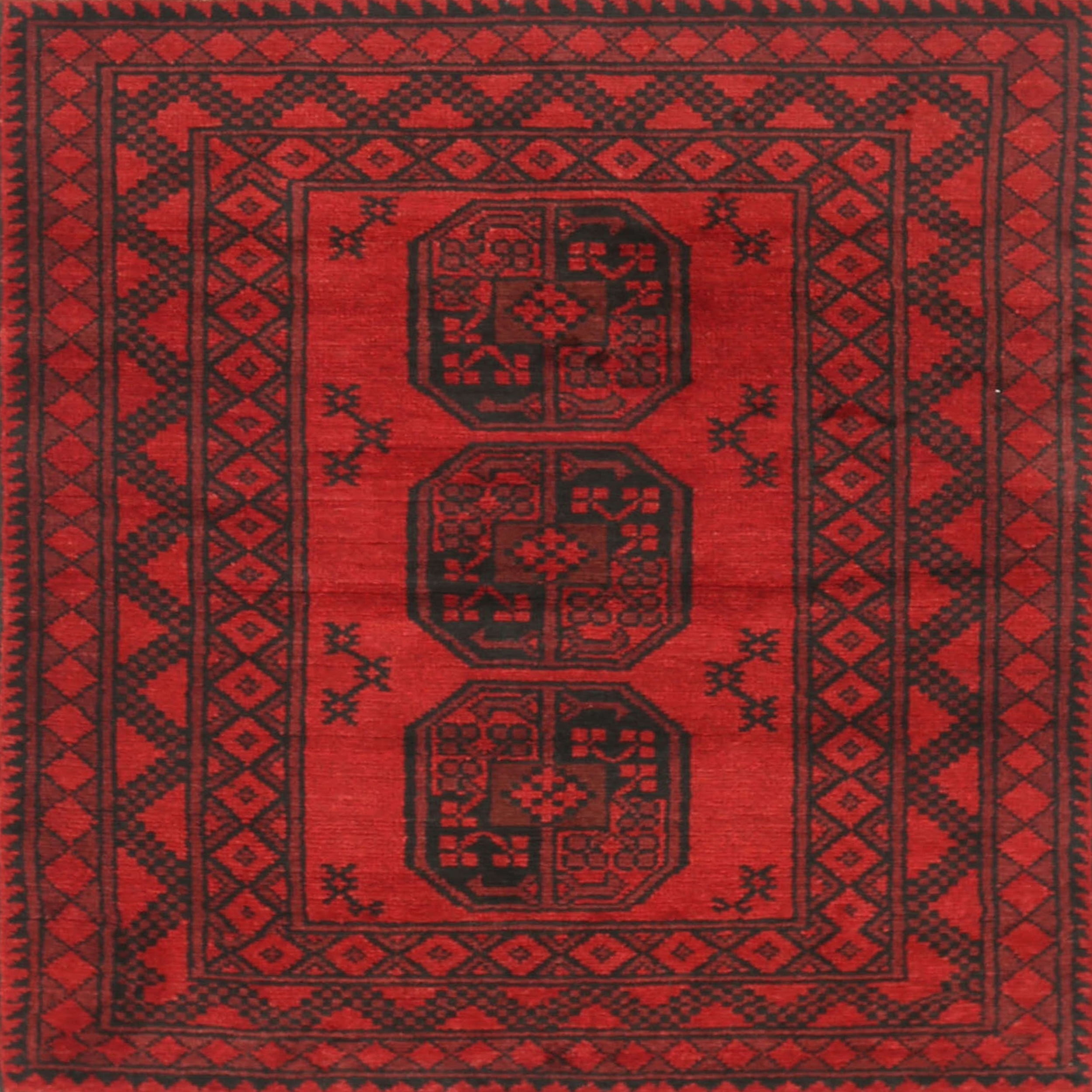 Ahgly Company Indoor Square Traditional Red Persian Area Rugs, 5 ...