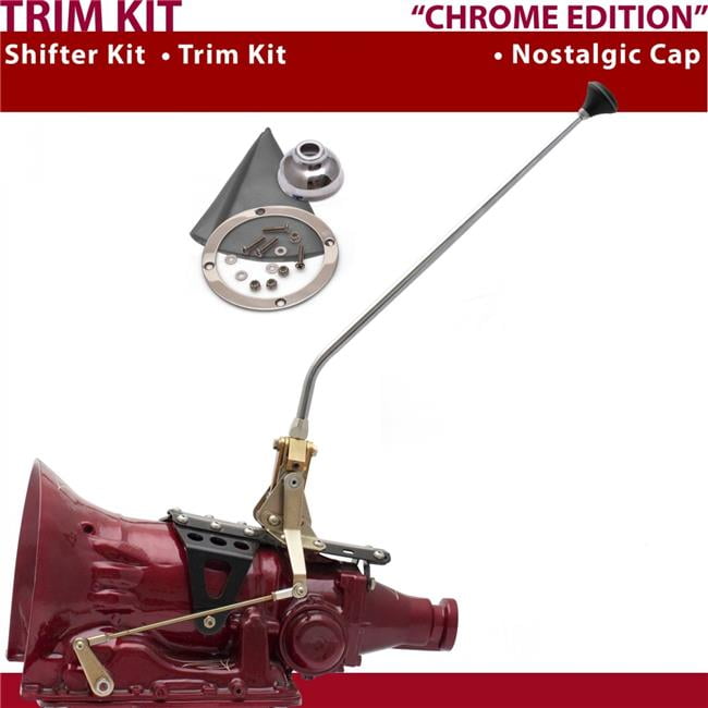 American Shifter 2004R Shifter Kit Chrome 23 in. Trim Kit Push Button ...
