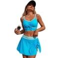 Womens Sporty Tankini Skirt Set Drawstring 2-Piece Swimwear Summer ...