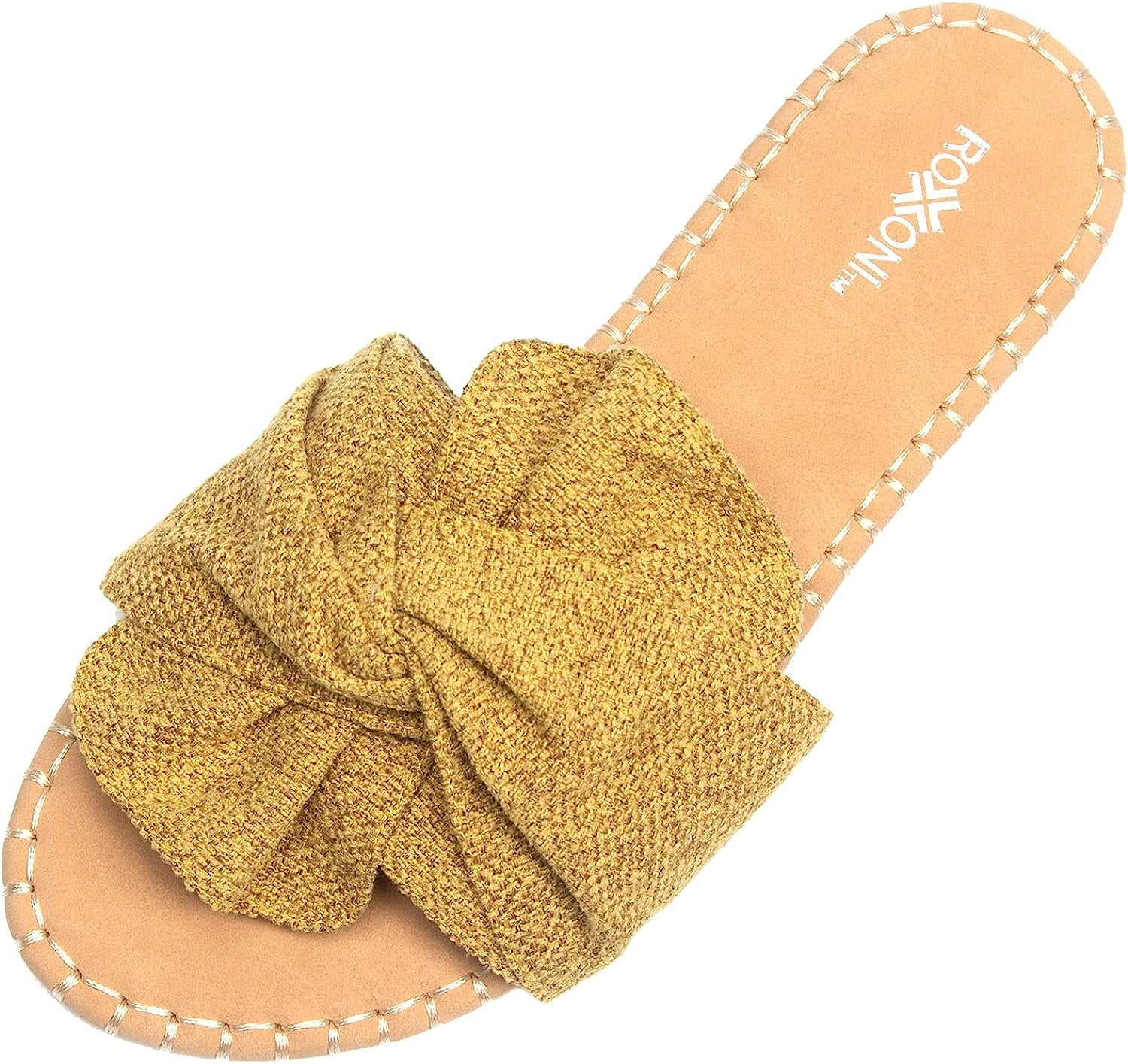 Roxoni Open Toe Sandal Slippers for Women - Indoor Outdoor Slides Shoes ...