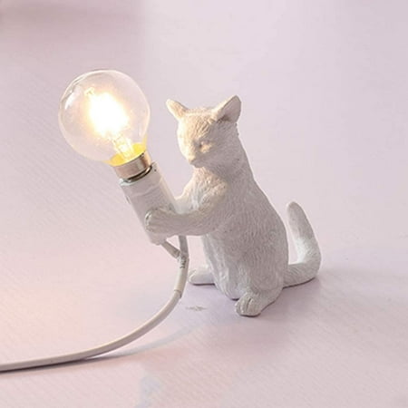 SAYDY Modern Cat Table Lamp Cat Desk Lamp Resin Standing Cat Lighting ...