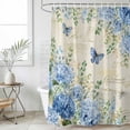 Extra Long Shower Curtain 72x84 Inch, Rustic Botanical Shower Curtain ...