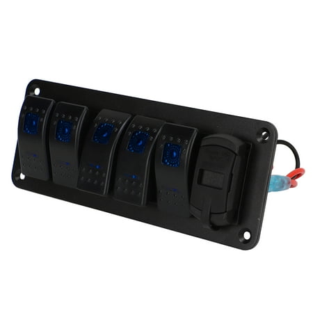 5 Gang Rocker Switch Panel, 5 Gang Toggle Switches Panel Toggle Dash ...