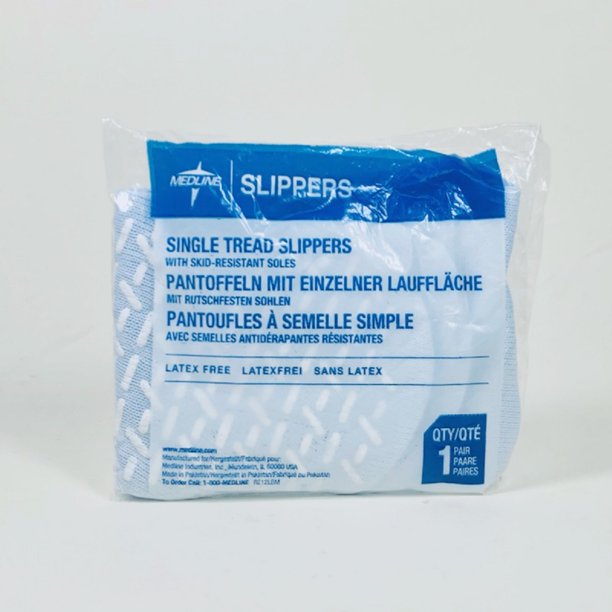 Medline SLIPPER, SINGLE TREAD, 1 SZ FITS MOST, BLUE One Pair - Walmart.com