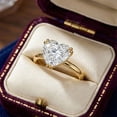 10K Yellow Gold 3.00CT Heart Shape Lab Grown Diamond Engagement Ring ...