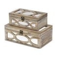 Contemporary Home Living Set of 2 Brown Rectangular Storage Boxes with ...