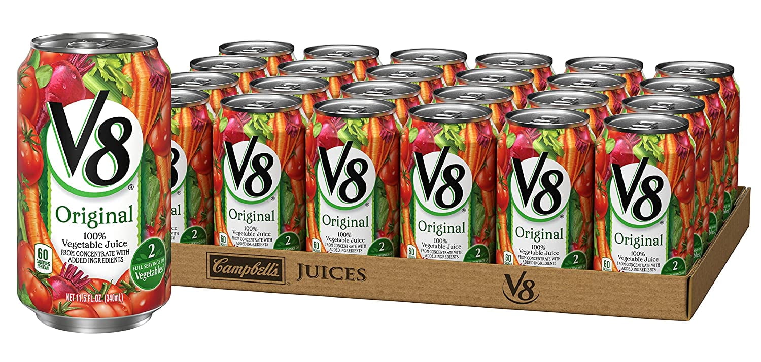 V8 Original 100% Vegetable Juice, 11.5 Fl Oz Can, Pack of 24 - Walmart.com