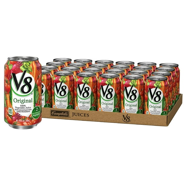 V8 Original 100% Vegetable Juice, 11.5 Fl Oz Can, Pack of 24 - Walmart ...