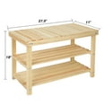 Ecomex 27.5" Solid Wood Shoe Bench, 3-Tier Shoe Organizer for Entryway ...