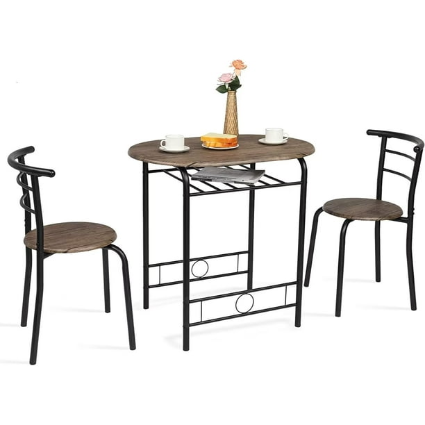 Vineego 3 Pieces Dining Set for 2 Small Kitchen Breakfast Table Set ...