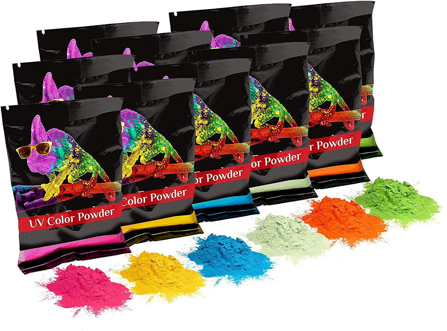 Chameleon Colors UV Color Powder - 12 Individual Packs with 6 Colors-UV ...