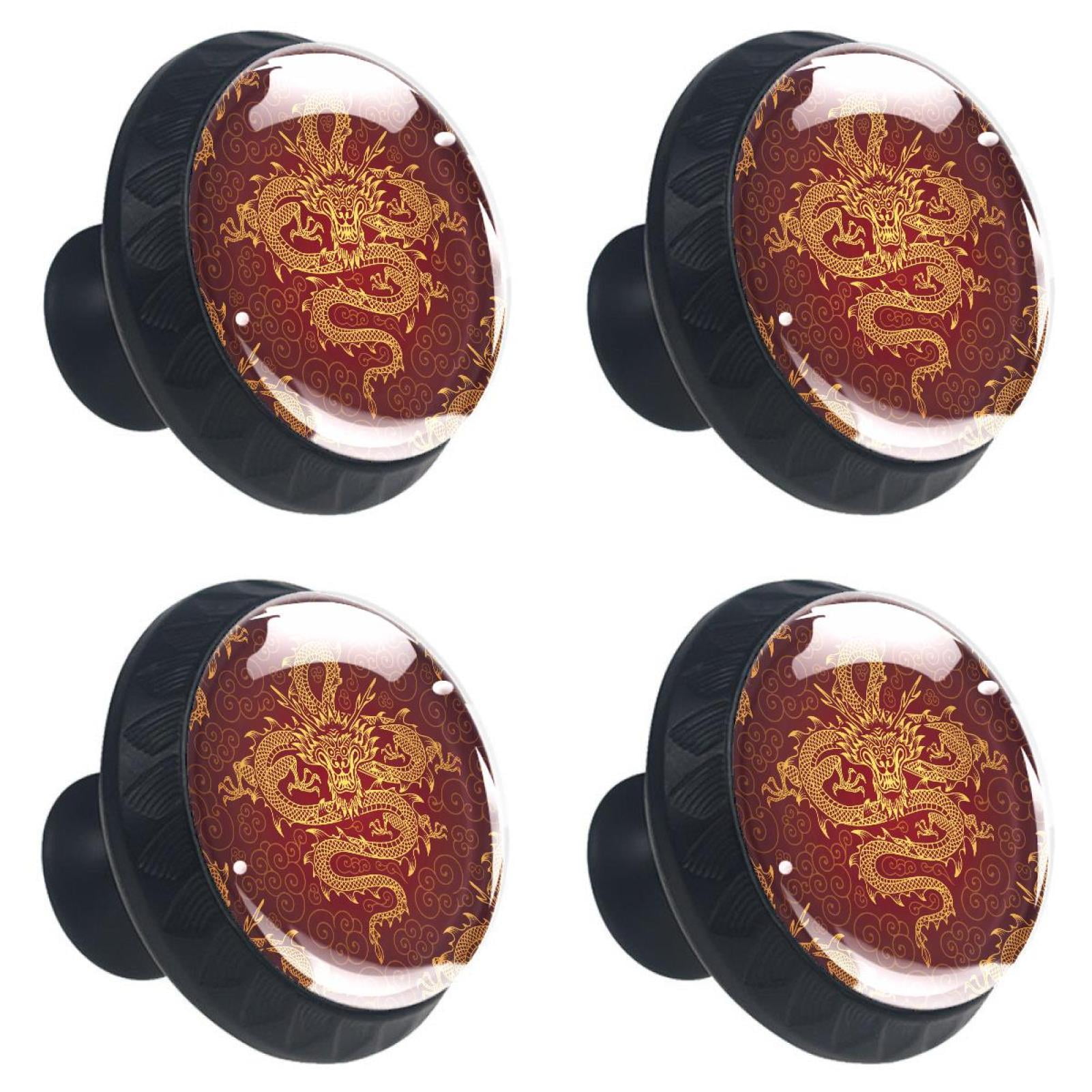 4 Pcs Chinese Dragon Knobs for Kitchen Cabinet Cupboard Dresser ...