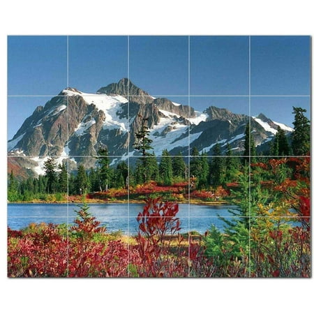 Mountain Scene Ceramic Tile Mural Kitchen Backsplash Bathroom Shower ...