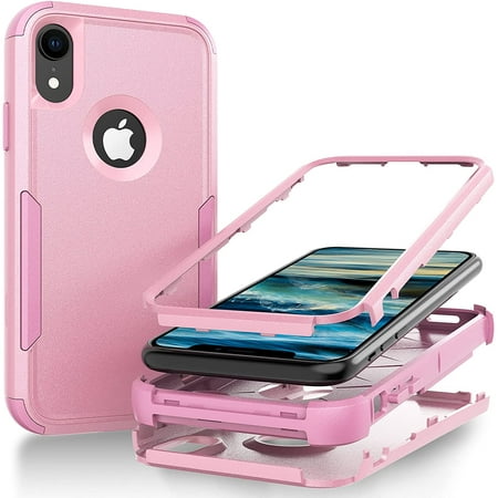 iPhone XR Case, 3 in 1 Full Body Protective Case Hard PC Cover and ...