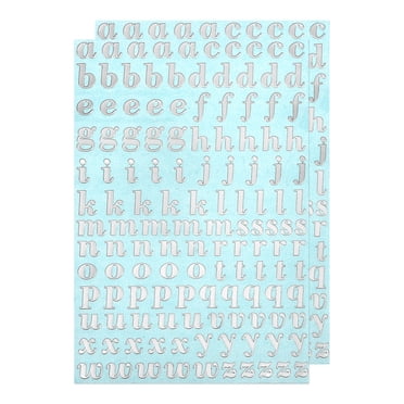 Letter Resin Stickers 4 Sheets Mini Alphabet Sticker Glitter Alloy ...