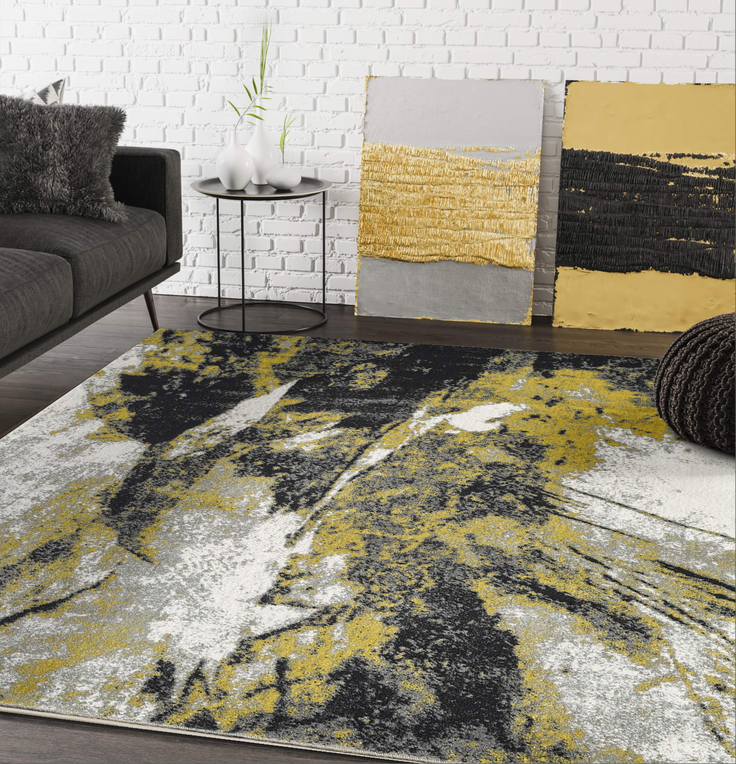 SAFAVIEH Valencia Julian Overdyed Polyester Runner Rug, Grey/Gold, 2'3 ...