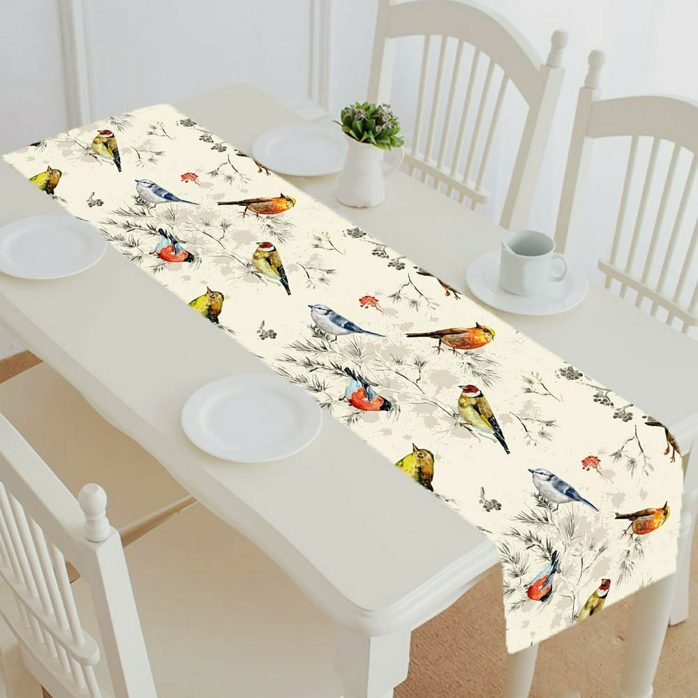 ECZJNT Little Birds table runner table cloth tea table cloth 14x72 inch ...