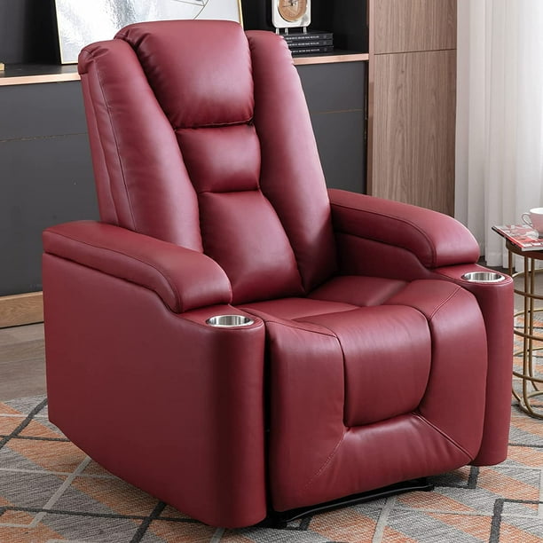 Bonzy Home Red Power Recliner Chair Electric Home Theater Seating Soft ...