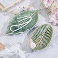 2Pcs 2 Style Ceramic Jewelry Plates Storage Tray Leaf Sea Green 15~22 ...