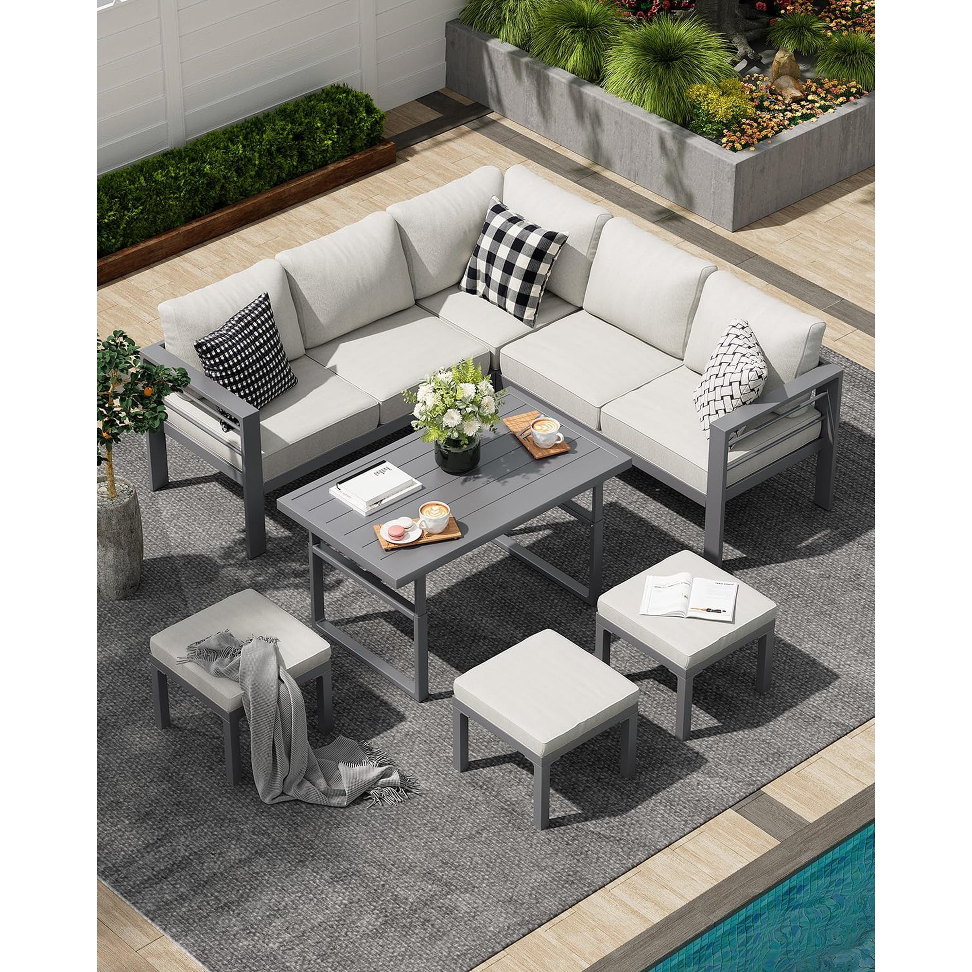 Click here for Aecojoy 7-Piece Aluminum Patio Furniture Set  8-Se... prices