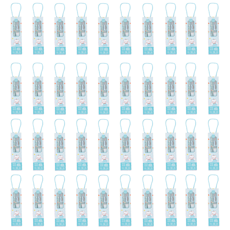 40 juegos de papelería portátil, lápiz de viñetas de animales, regla ...