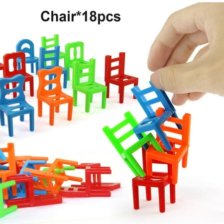 Lubelski 18Pcs Creative Balance Stacking Chairs Board Game Parent-Child ...