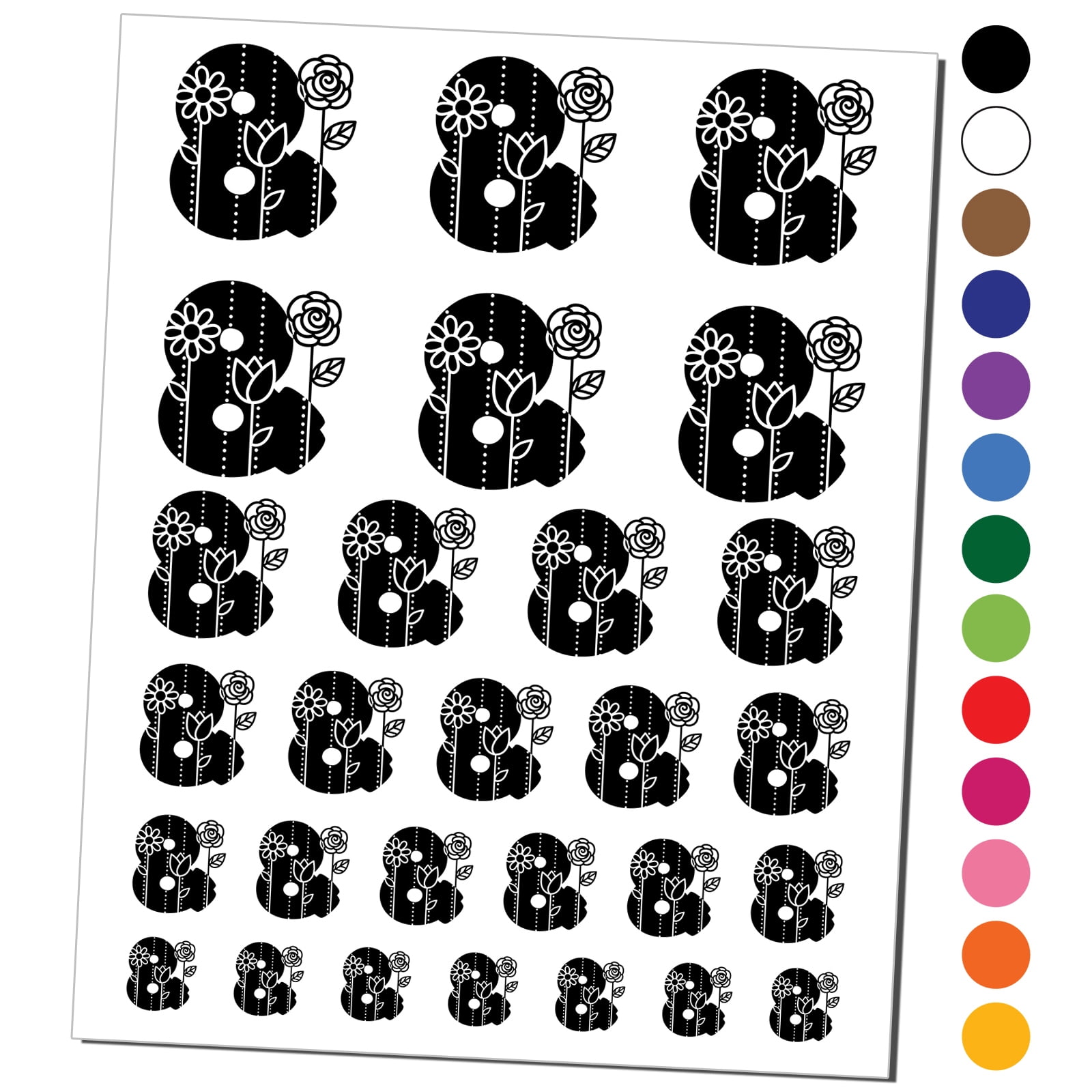 Sweet and Cute Flowers Rounded Block Ampersand Water Resistant ...