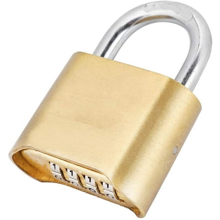 Bmatwk Combination Padlock, 4 Digit Rust Proof Brass Password Lock ...