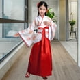 YJT Chinese Traditional Hanfu Dress with Adjustable Belt Long Sleeve ...