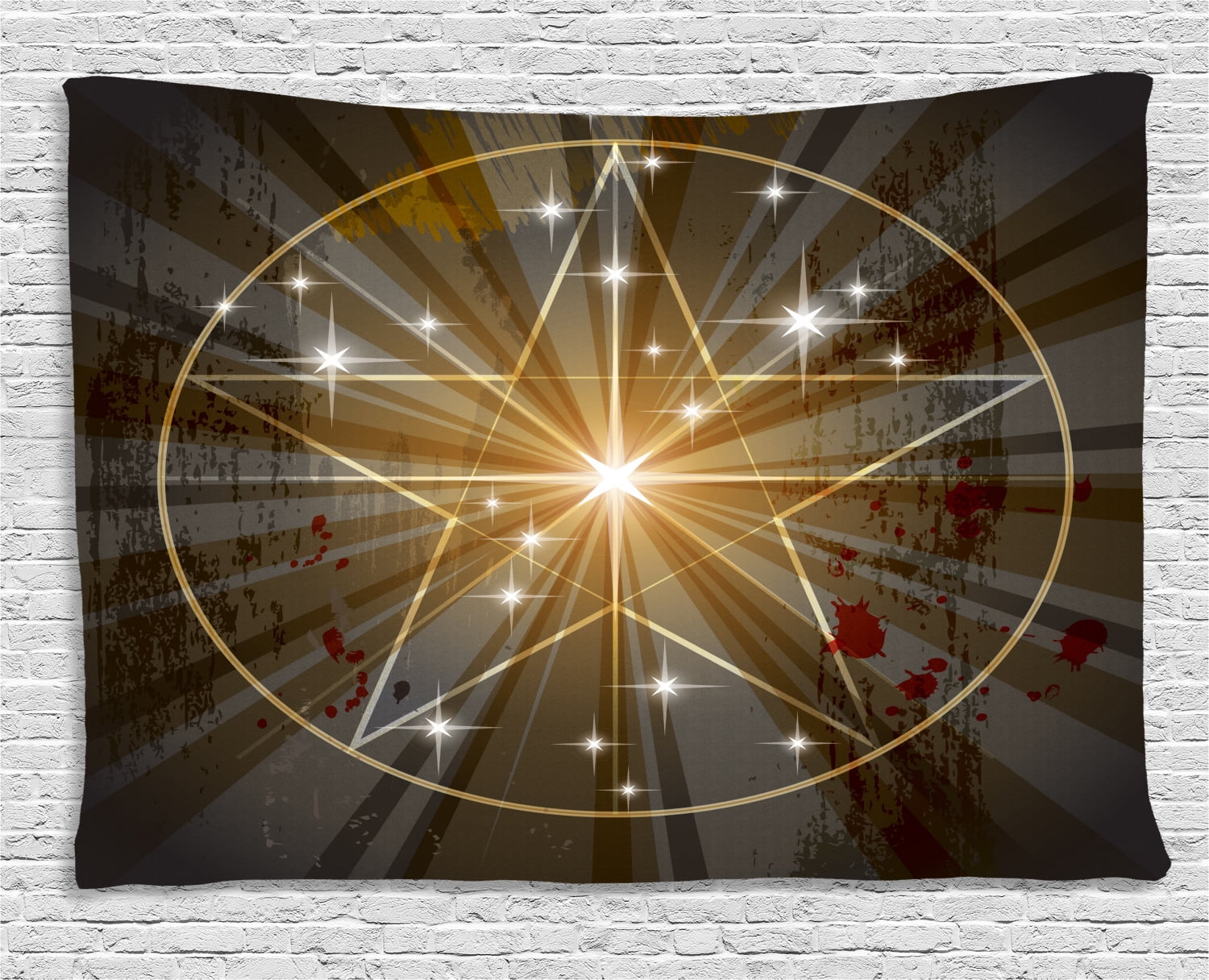 Pentacle Tapestry, The Ancient Medieval Mystic Pentagram on Radial Beam ...