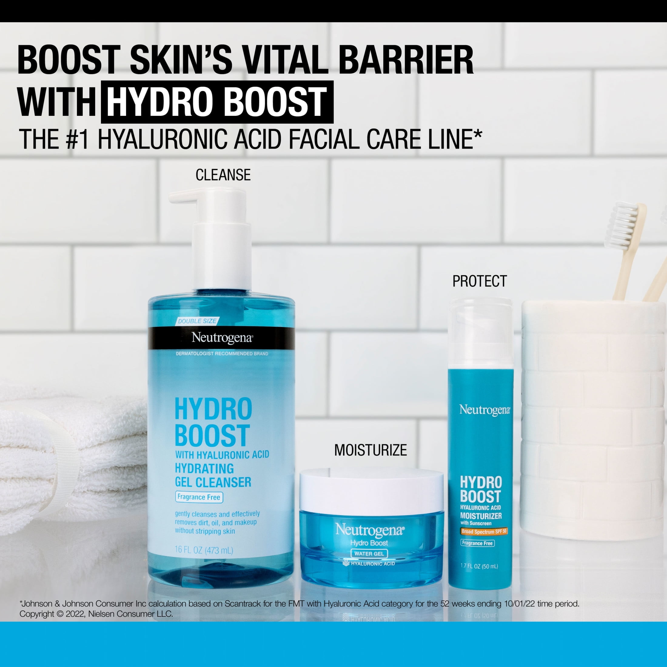 Neutrogena Hydro Boost Hydrating Gel Facial Cleanser, Fragrance-Free ...