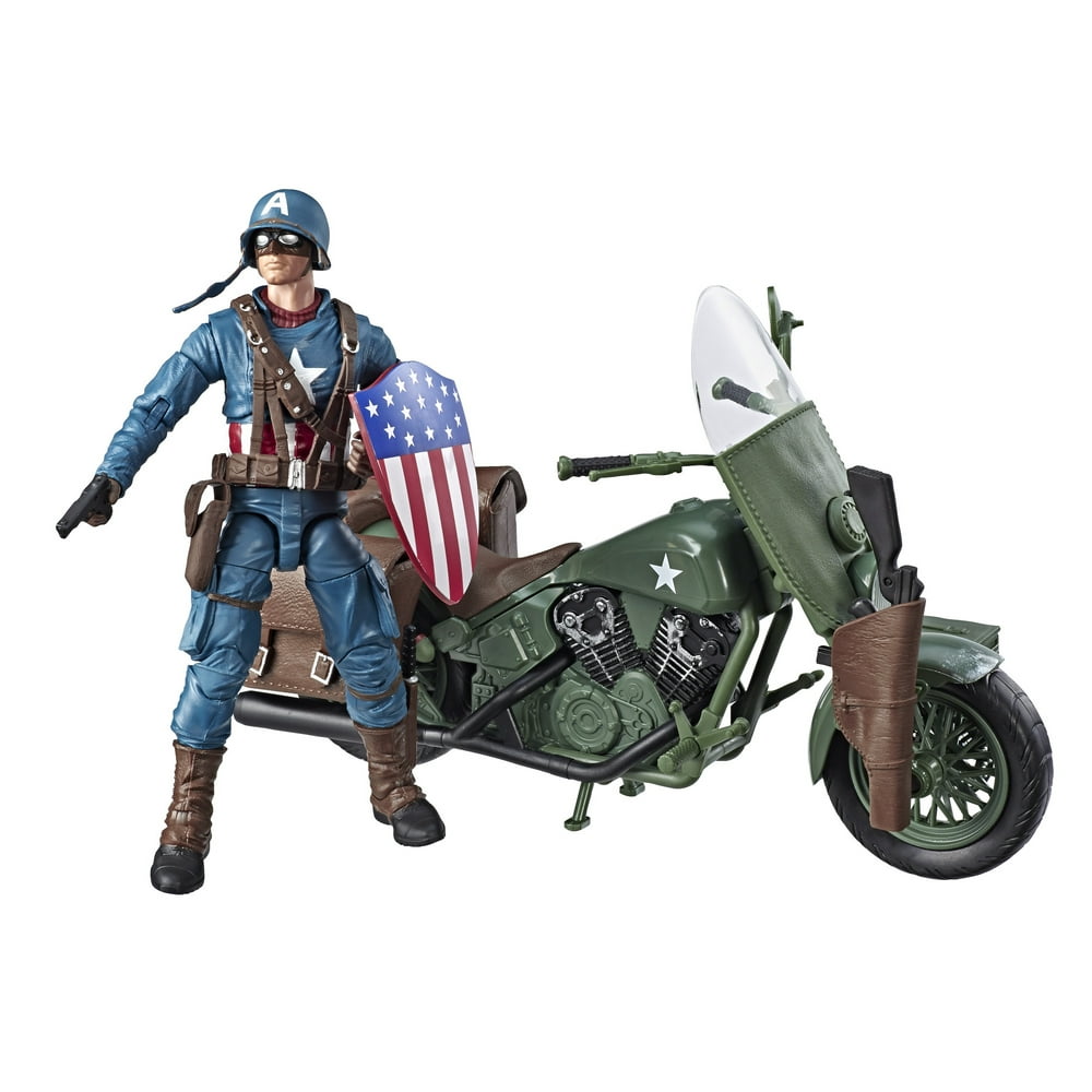 Marvel Legends Series Captain America with Motorcycle - Walmart.com ...