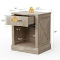 Gymax Natural Nightstand - Rustic Wooden Bedside Table - Walmart.com