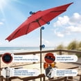 9FT Outdoor Patio Umbrella with 32 Solar LED Lights - UV Water ...