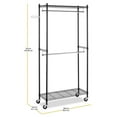 Ktaxon 2-Tier Rolling Garment Rack, Adjustable Shelves, Double Hanging ...