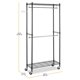 Ktaxon Heavy Duty Rolling Garment Rack Portable Double Hanging Rod ...
