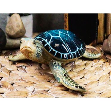 Homestyles 11 in. Sea Turtle 3/D Coastal Stepping Stone Nautical Beach ...